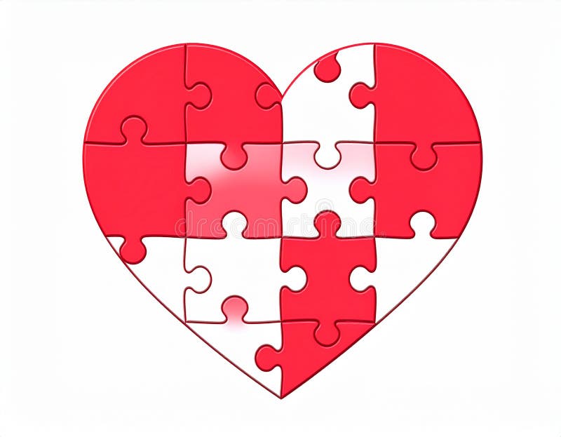 Two Interlocking Pieces of a Jigsaw Puzzle Form a Perfect Heart ...