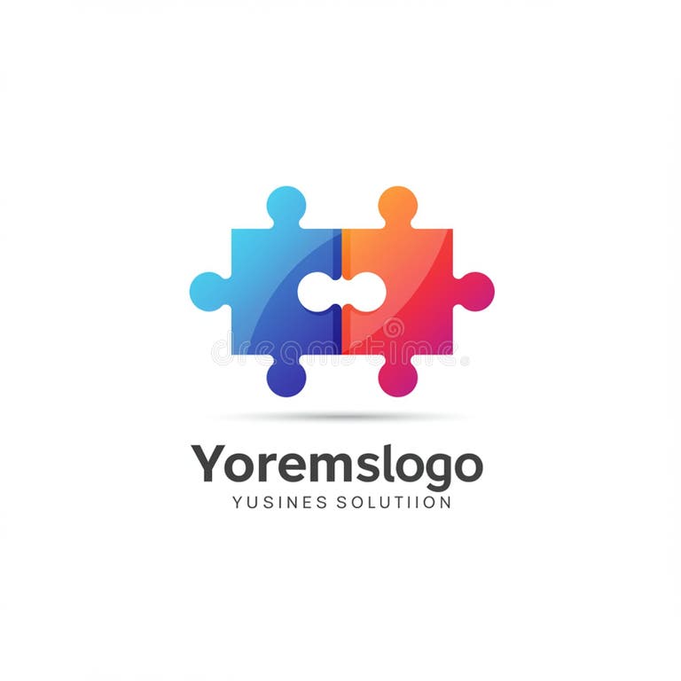 Two Interlocking Puzzle Pieces Form a Logo, with a Gradient Color ...