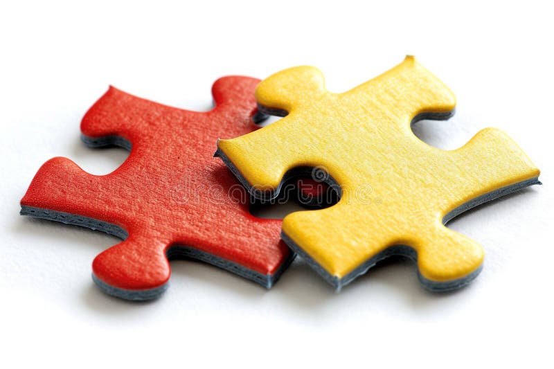Two Interlocking Puzzle Pieces Stock Illustration - Illustration of ...