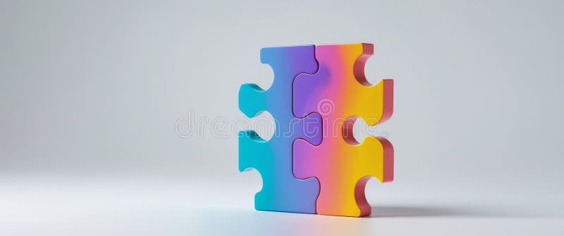 Two Interlocking Puzzle Pieces Symbolize Unity Collaboration Stock ...