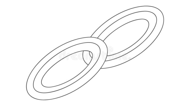 Two Interlocking Rings As a Symbol of Unity, Marriage, & a Bond, Vector ...