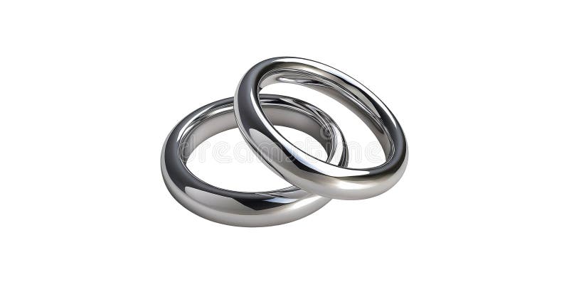 Two Interlocking Silver Rings. Symbol of Unity and Commitment in ...