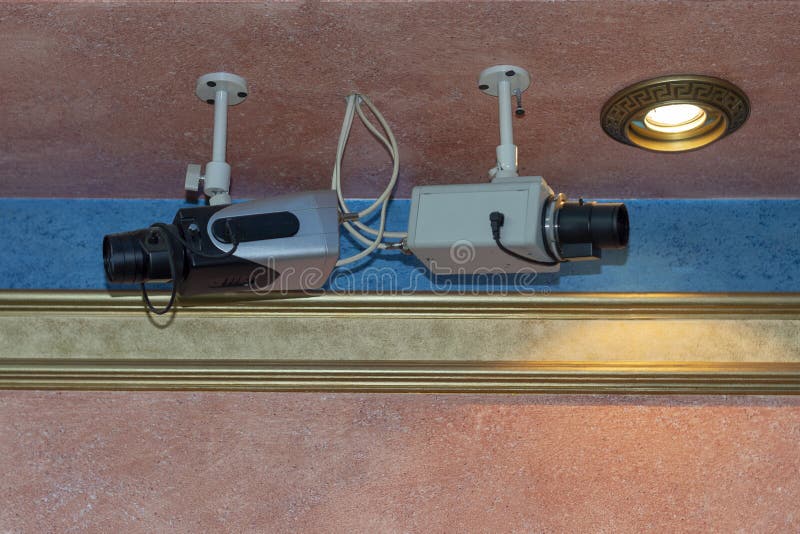 Two Internal Surveillance Cameras Stock Image - Image of vehicle ...