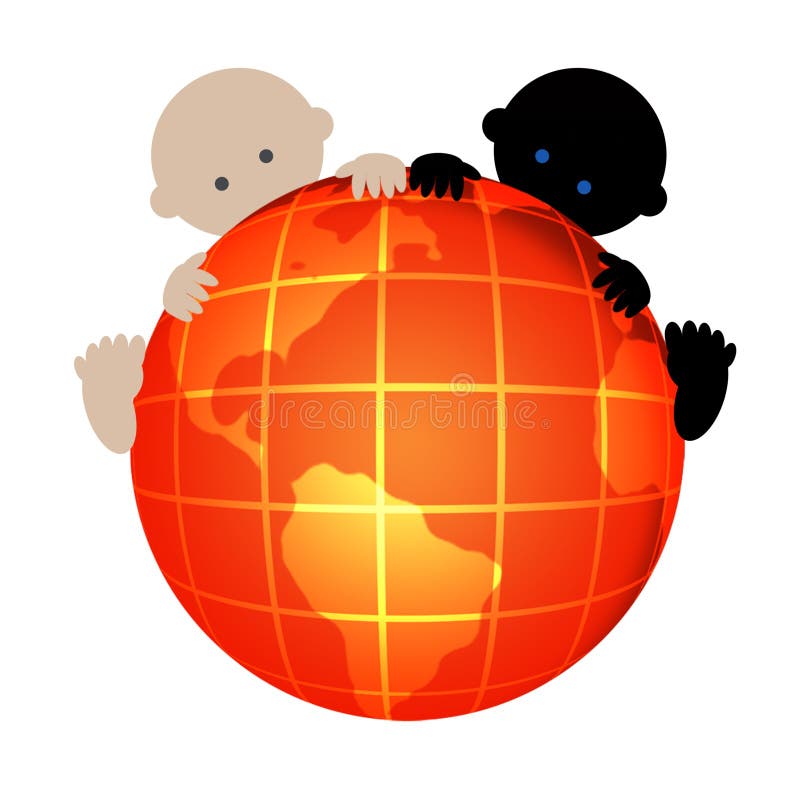 Two Internationality Babies Stock Illustration - Illustration of color ...