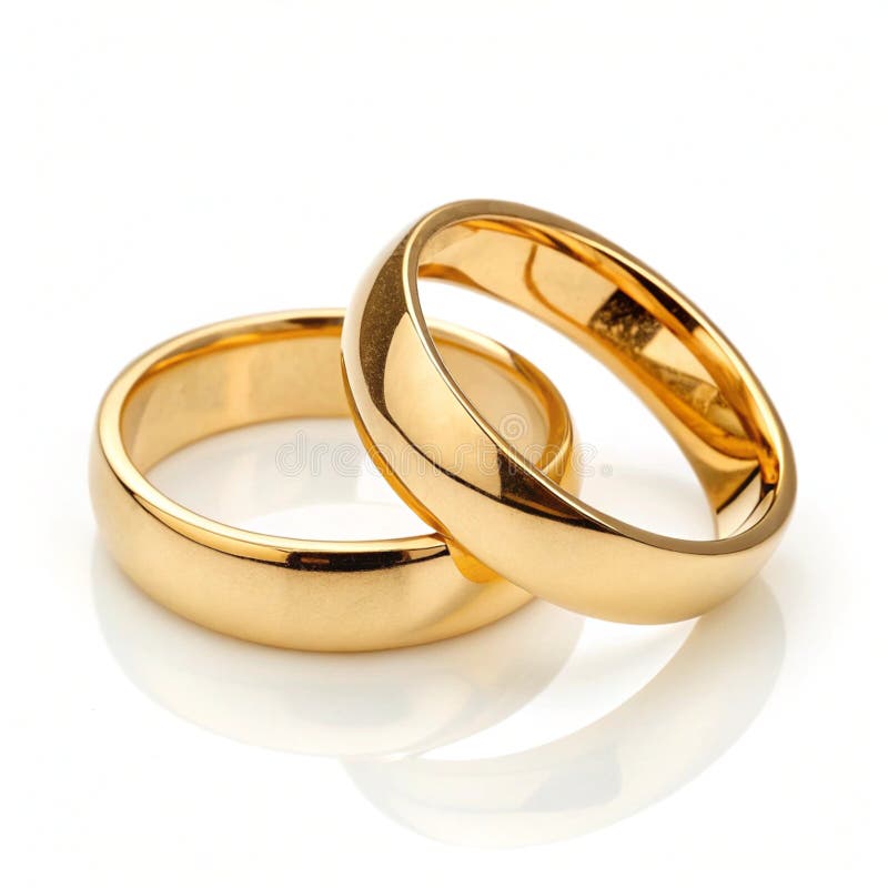 Intertwined Gold Wedding Rings Isolated on White Background Stock ...