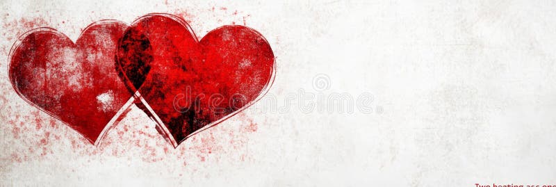 Two Intertwined Hearts Romantic Love Passion Connection Unity Abstract ...