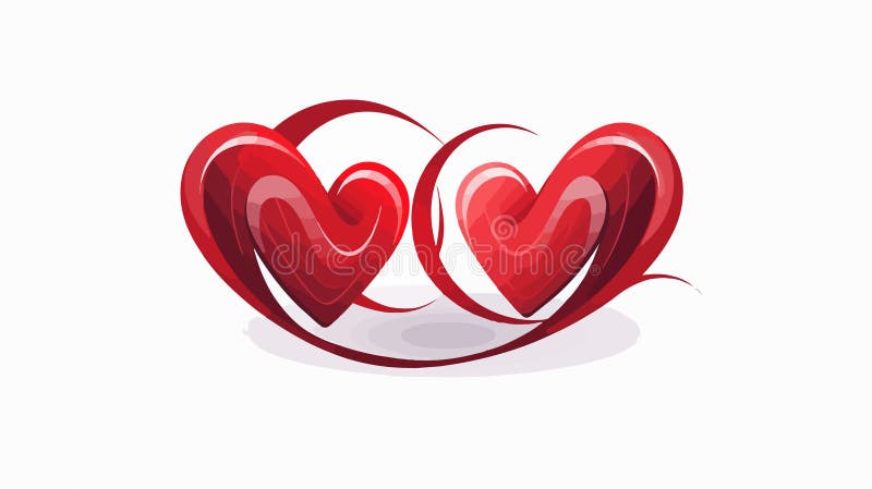 Two Intertwined Hearts Vector Illustration Stock Vector - Illustration ...