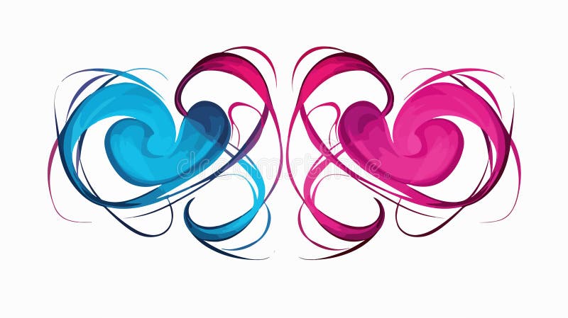 Two Intertwined Hearts Vector Illustration Stock Vector - Illustration ...