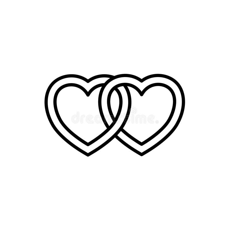 Two intertwined hearts stock vector. Illustration of love - 344680290