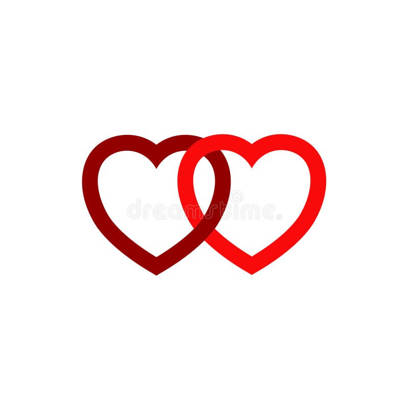 Two intertwined hearts stock vector. Illustration of couple - 344680324