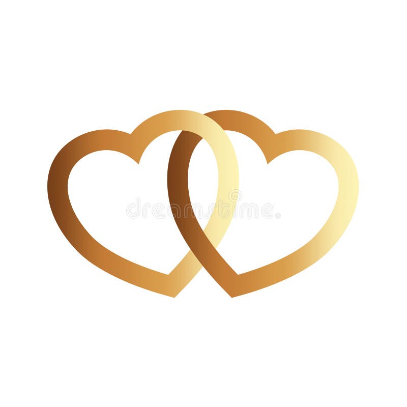 Two intertwined hearts stock vector. Illustration of couple - 344680434