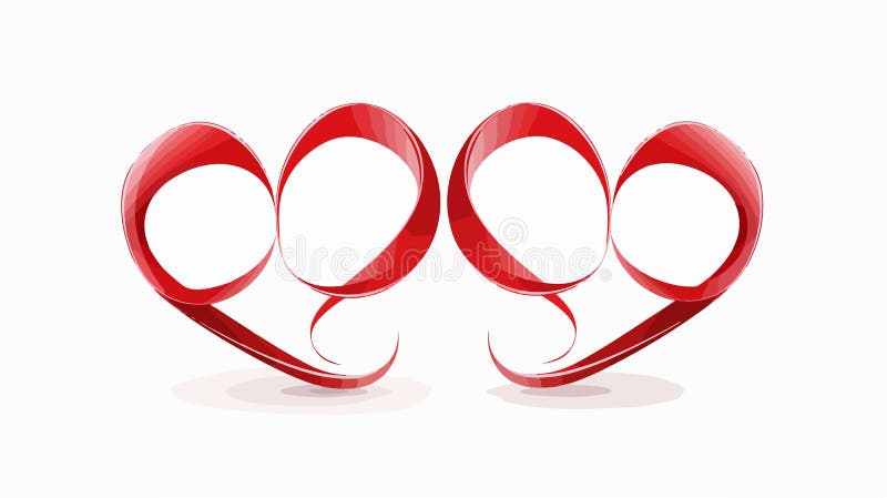 Two Intertwined Hearts Vector Illustration Stock Vector - Illustration ...