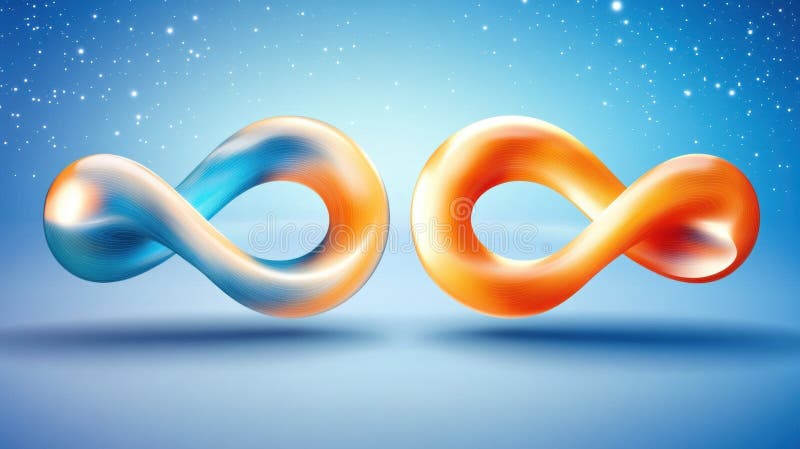 Two Intertwined Infinity Symbols Float Against a Starry Blue Background ...