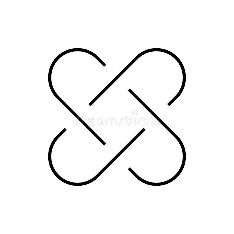 Two Intertwined Loops Vector Sign Stock Vector - Illustration of ...