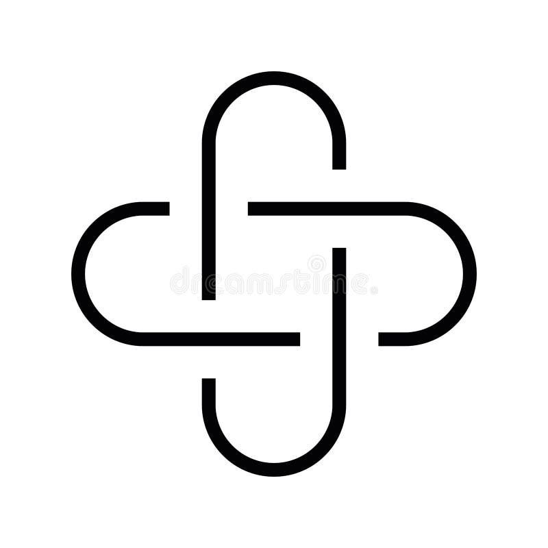Two Intertwined Loops Vector Sign Stock Vector - Illustration of ...