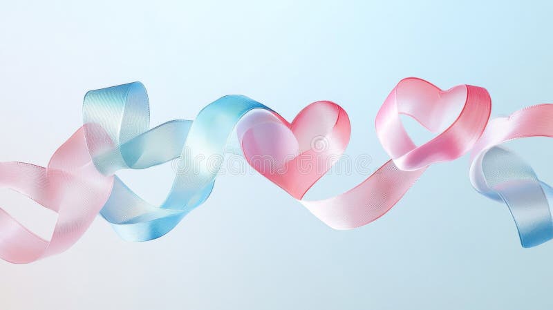 Two Intertwined Ribbons Forming Hearts Stock Illustration ...