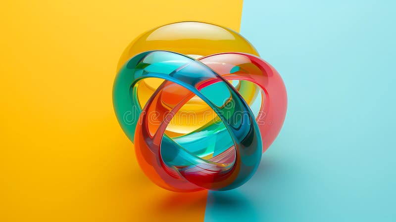 Two Intertwined Rings Symbolizing Friendship on a Vibrant Solid ...