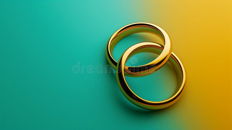 Two Intertwined Rings Symbolizing Friendship on a Vibrant Solid ...