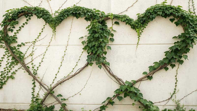 Two Intertwined Vines Forming Heart, Symbolizing Love and Nature Stock ...