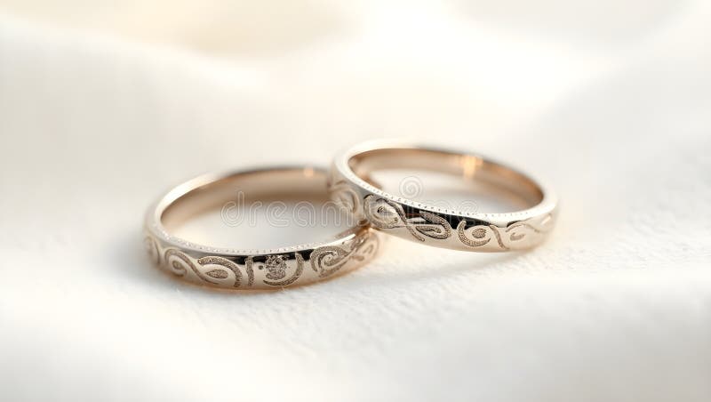 Two Intertwined Wedding Rings on a Clean White Background, Symbolizing ...