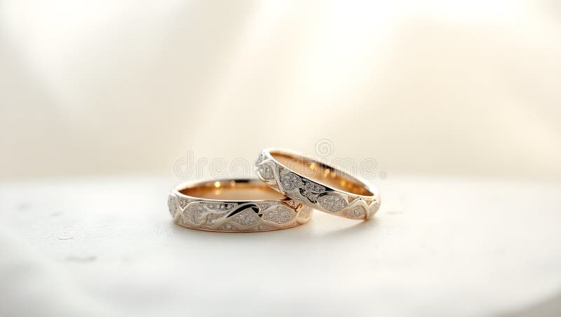 Two Intertwined Wedding Rings on a Clean White Background, Symbolizing ...
