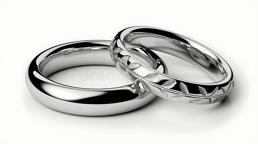 Two Intertwining Silver Rings Symbolize Commitment and Union One with ...