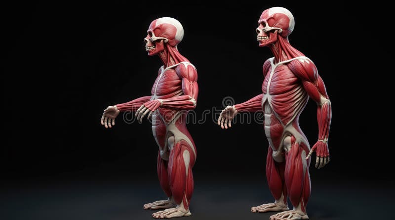 Two Intricate Anatomical Models Display Human Muscle and Skeletal ...
