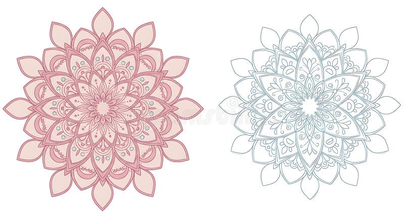 Two Intricate Mandala Designs are Displayed Side by Side. the Left ...