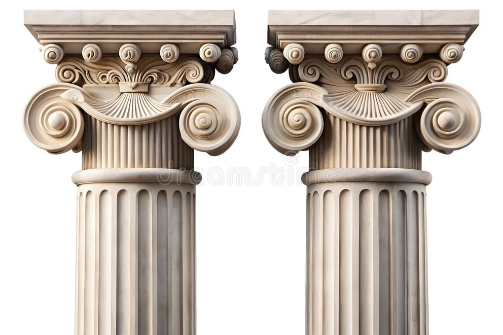 Two Ionic Columns Classic Architecture Design Elements Stock ...