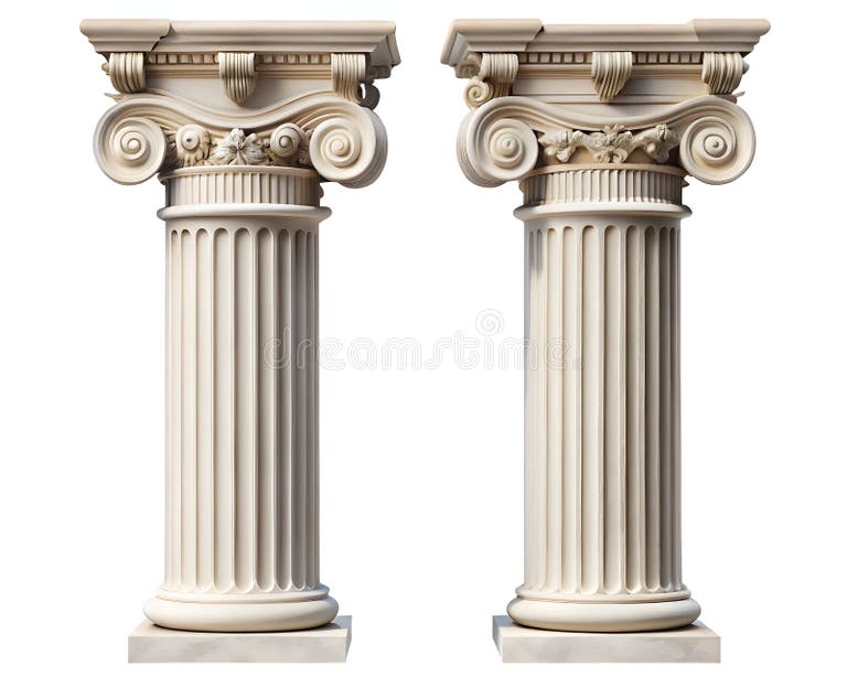 Two Ionic Columns Classic Architecture Design Elements Stock ...