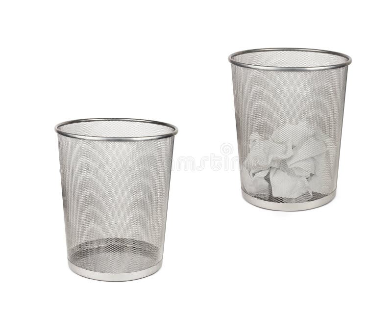 Two iron trash bin stock photo. Image of office, product - 62446692