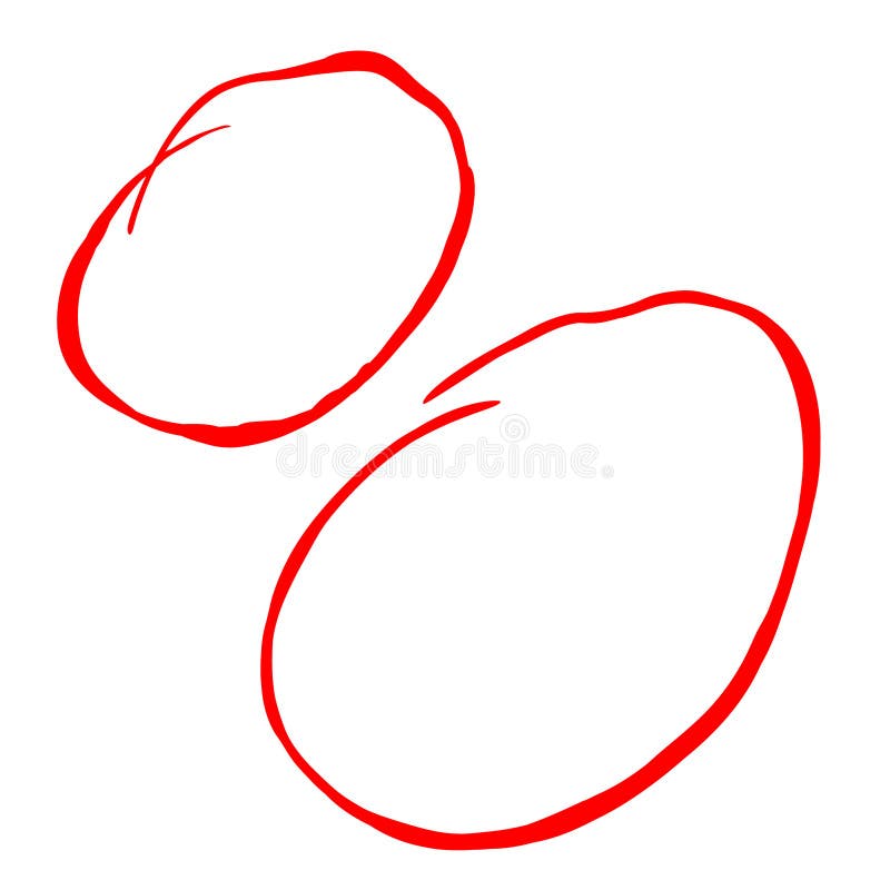 Two Irregular Red Circle Brush Stroke Stock Illustration - Illustration ...