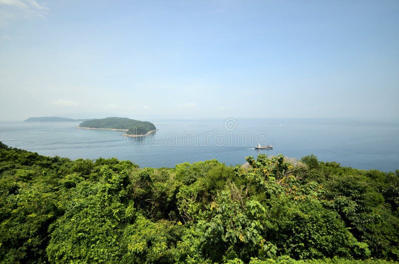 Two Islands from a Mountain Stock Photo - Image of blue, ocean: 95641546