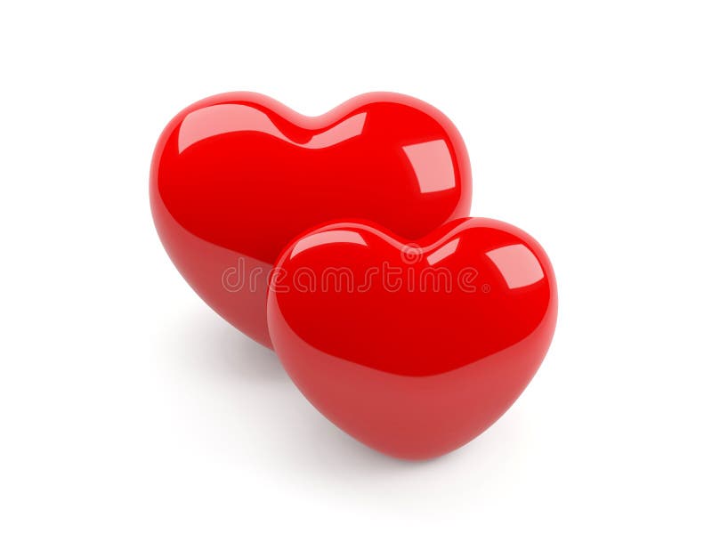 Two isolated red heart stock illustration. Illustration of render - 8507468