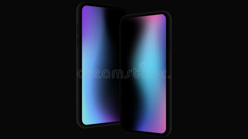 Two Isolated Smartphones with Gradient Screen Stock Vector ...