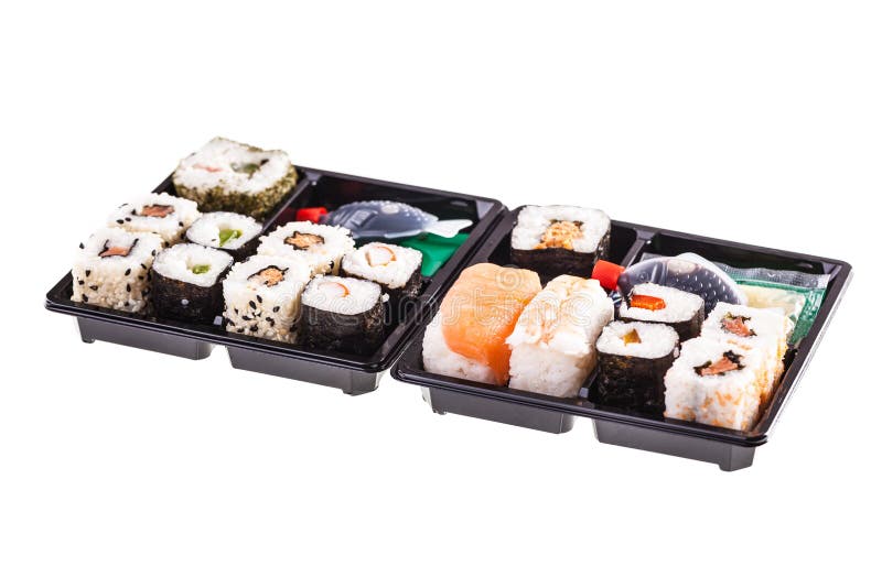 Two isolated Sushi boxes stock photo. Image of japan - 54958668