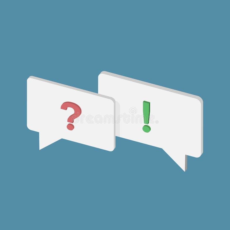 Simple Isometric Speech Bubbles with Question and Answer Stock Vector ...