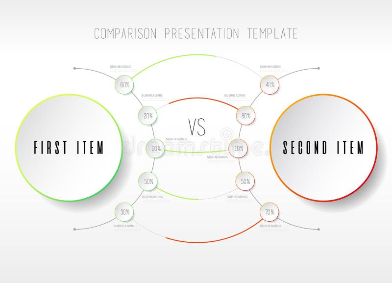 Two Items Comparison Vector Template with Hexagons Stock Vector ...