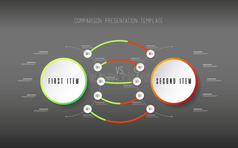 Two Items Comparison Vector Template with Hexagons Stock Vector ...