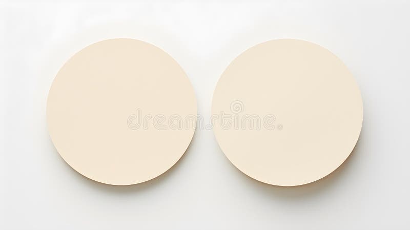 Two Ivory Round Paper Notes on a White Background. Brainstorming ...