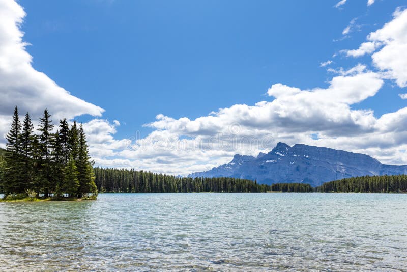 Two Jack Lake at Banff in Canada Stock Photo - Image of alaska ...