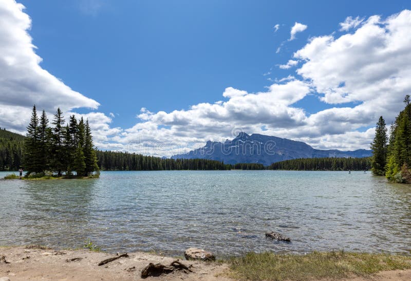 Two Jack Lake at Banff in Canada Stock Photo - Image of blue, scenic ...