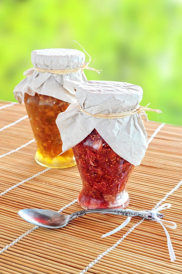 Two jars of fruit jam stock image. Image of juicy, health - 22823399