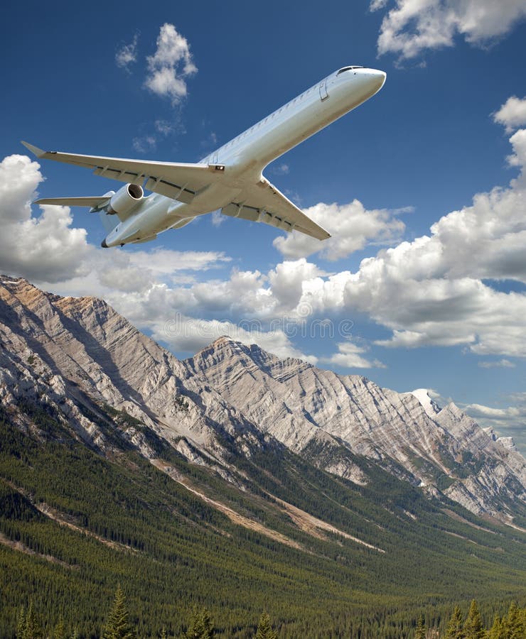 Two Jet Engine Aircraft Flying Stock Photo - Image of peaks, famous ...