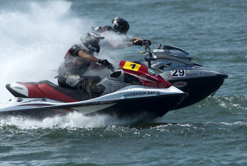 Two Jet Ski Drivers in Duel Editorial Photo - Image of marko, europe ...