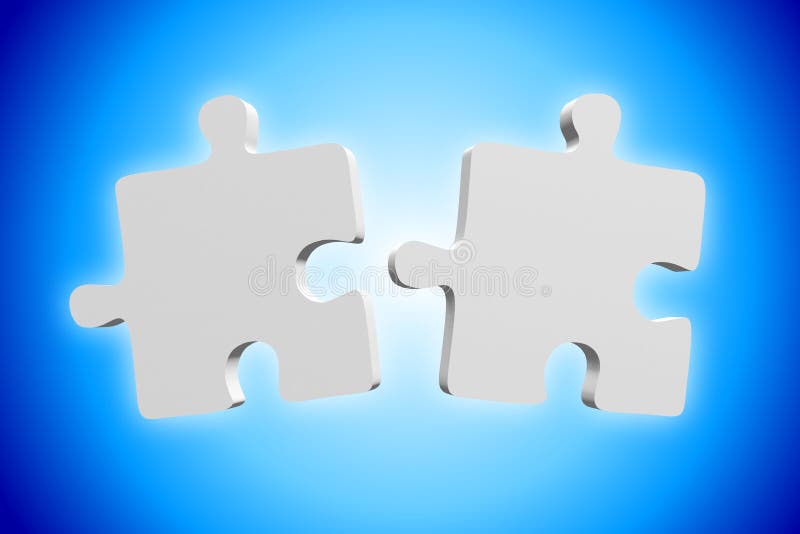 Two Jigsaw Puzzle Pieces - Connection Concept Stock Image - Image of ...