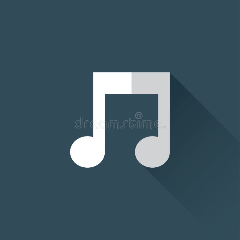 Two Joined Quavers Music Note. Vector Illustration Decorative Design ...