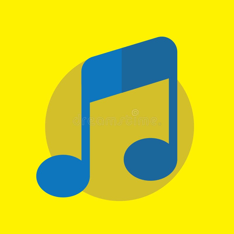 Two Joined Quavers Music Note. Vector Illustration Decorative Design ...