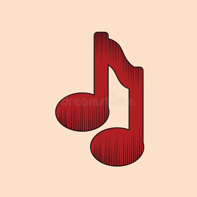 Two Joined Quavers Music Note. Vector Illustration Decorative Design ...