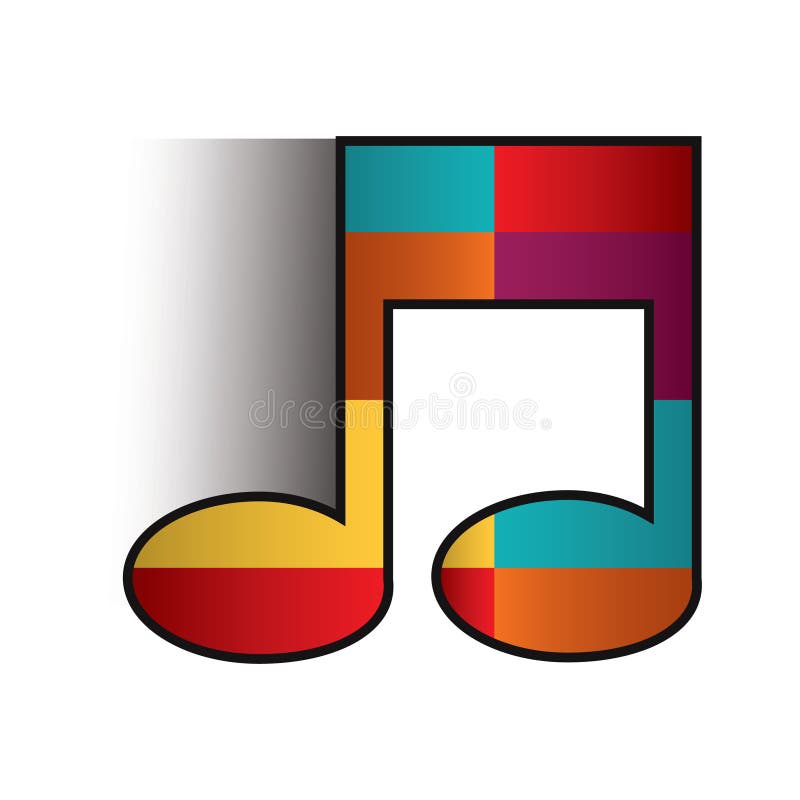 Two Joined Quavers Music Note. Vector Illustration Decorative Design ...